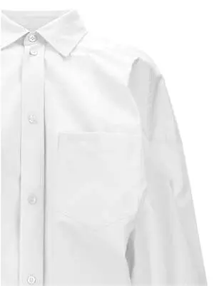 Balenciaga Asymmetrical Cotton Shirt With Logo Embroidery