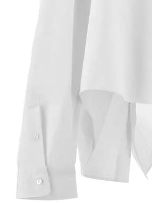 Balenciaga Asymmetrical Cotton Shirt With Logo Embroidery
