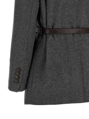 Brunello Cucinelli Single-breasted Virgin Wool And Cashmere Blazer - Gray