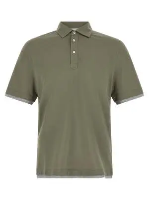 Brunello Cucinelli Faux Layering' Polo Shirt - Green