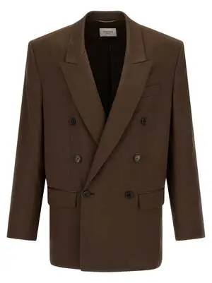 Saint Laurent Satin Blazer - Brown