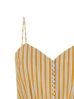 Andamane The Attico Celeste Striped Cotton Poplin Jumpsuit - Yellow