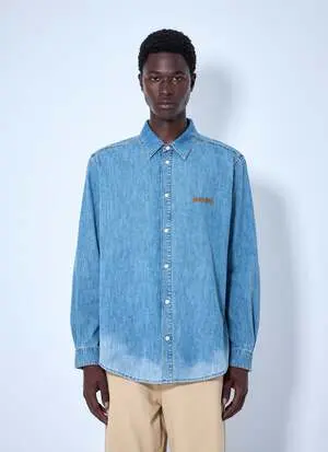 Miu Miu Bleached Chambray Shirt - Blue