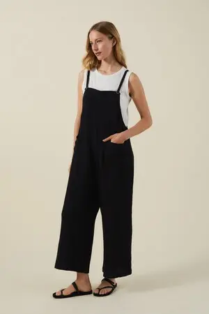 Velvet By Graham & Spencer Everlee Jumpsuit Wide Leg, Cropped, Cotton Gauze