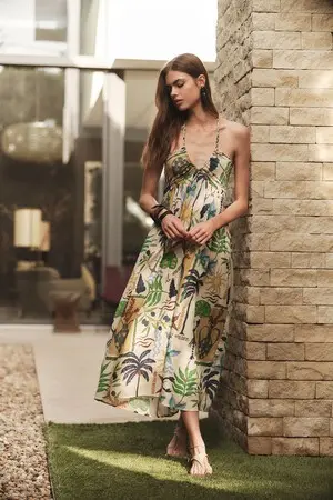Velvet By Graham & Spencer Leyla Printed Cotton Maxi Dress - Stripe