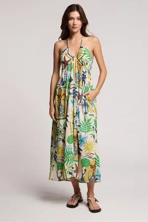 Velvet By Graham & Spencer Leyla Printed Cotton Voile Maxi Dress