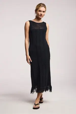 Velvet By Graham & Spencer Velvet By Graham & Spencer Toma Crochet Maxi Dress - Black