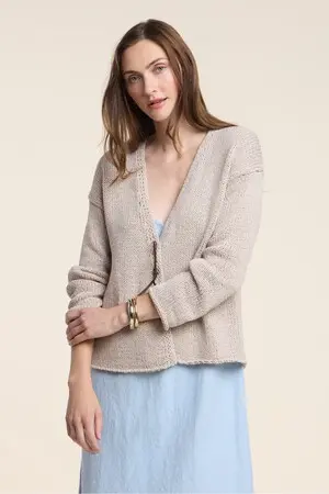 Velvet By Graham & Spencer Quinnly Open-front Cardigan - Neutral