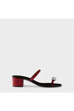 GIUSEPPE ZANOTTI Embellished Thong Sandals - Red