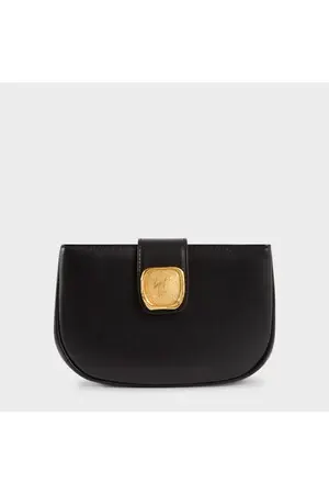 GIUSEPPE ZANOTTI Seal Leather Clutch Bag - Black