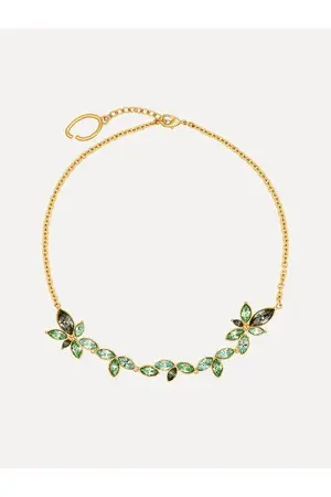 Oscar De La Renta Crystal Navette Necklace - Green