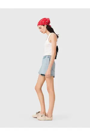 Maje Embellished Floral Denim Shorts