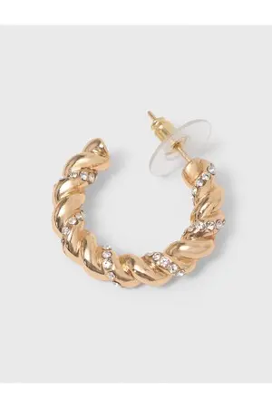 Maje Twisted Rhinestone Hoop Earrings
