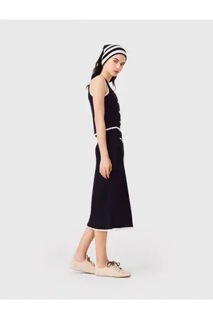 Maje Midi Skirt With Crochet Trim