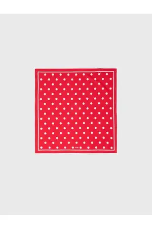 Maje Polka Dot Cotton Bandana - Red