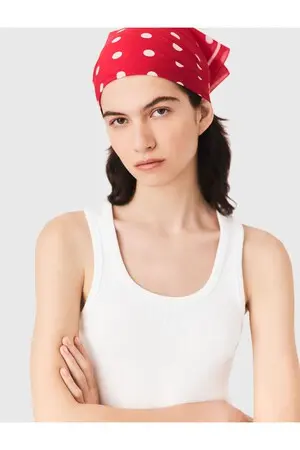 Maje Polka Dot Cotton Bandana