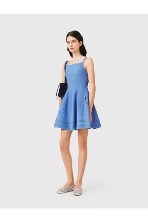 Maje Short Knit Skater Dress - Blue
