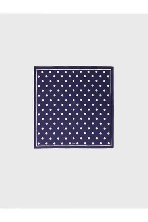 Maje Silk Polka Dot Bandana - Navy