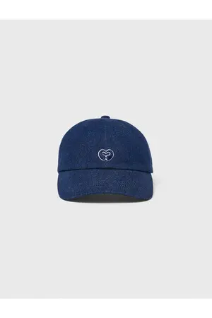 Maje Raw Denim Cap With Logo - Blue
