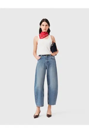 Maje Balloon Jeans In Organic Cotton - Blue