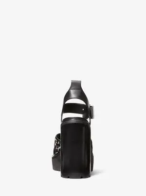 Michael Kors Colby Leopard Print Calf Hair Platform Sandals