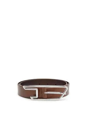 DIESEL® Diesel Pull-Up Leather Belt With D Buckle Brown