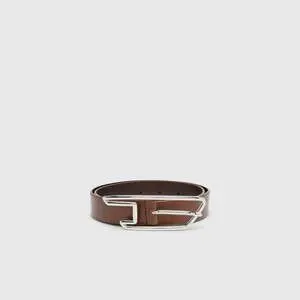 DIESEL® Pull-up Leather Belt With D Buckle - Brown