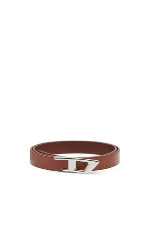 DIESEL® 2 Cm Leather Belt With D Buckle - Brown