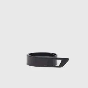 DIESEL® 4cm Leather Belt With D Buckle - Black