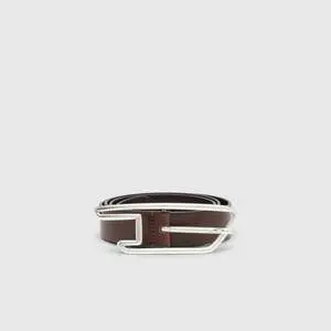 DIESEL® Leather Belt With D-logo Buckle - Brown