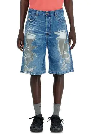 DIESEL® X Tinder "for Successful Loving" Devoré Denim Shorts