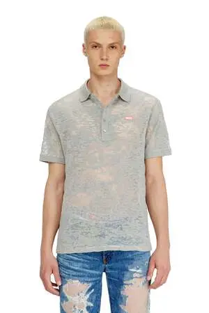 DIESEL® Polo Shirt In All-over Devoré Jersey