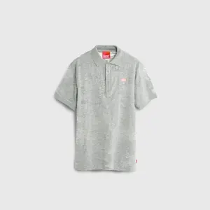 DIESEL® Polo Shirt In All-over Devoré Jersey - Grey