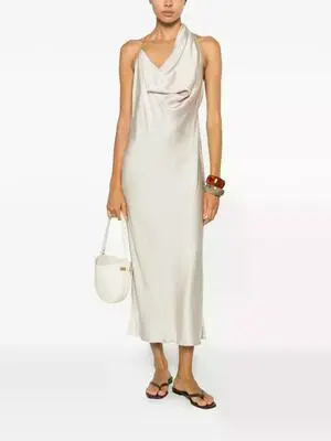NINEMINUTES Cowl Neck Backless Midi Dress