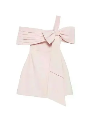 Leen Mougrhabi Pleated One-shoulder Mini Dress