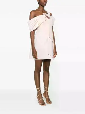 Leen Mougrhabi Pleated One-shoulder Mini Dress