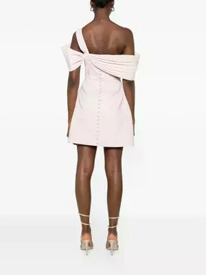 Leen Mougrhabi Pleated One-shoulder Mini Dress