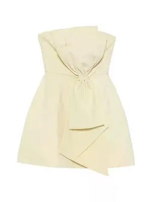 Leen Mougrhabi Strapless Bow Detail Mini Dress