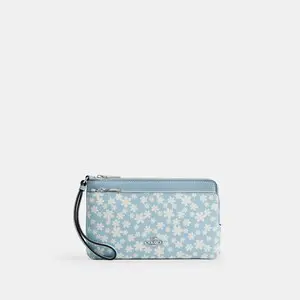 COACH OUTLET Coach Double Zip Wristlet - Silver/blue Multi