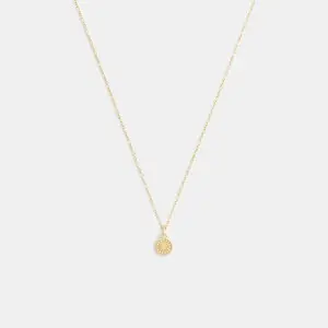COACH OUTLET Coach Signature Pavé Coin Pendant Necklace - Gold