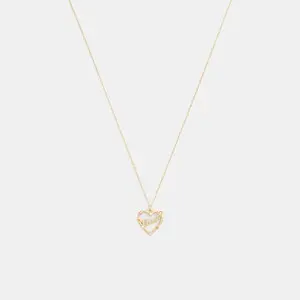 COACH OUTLET Coach Script Heart Pendant Necklace