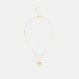 COACH OUTLET Coach Script Heart Pendant Necklace