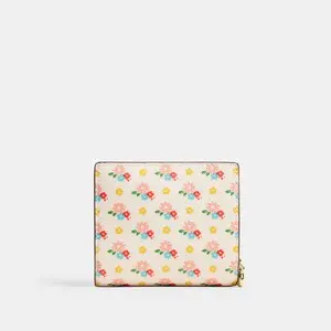 COACH OUTLET Snap Wallet With Floral Print And Charm