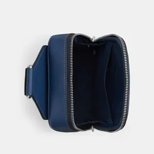 COACH OUTLET Ray Pack Crossgrain Leather Sling Bag With Multifunction Pocket - Silver/deep Blue