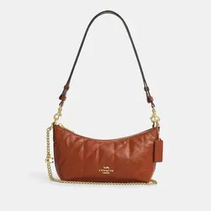 COACH OUTLET Caitlin Shoulder Bag With Quilting And Charm - Gold/cinnamon