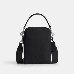 COACH OUTLET Tristan Crossbody Bag 14 In Refined Pebble Leather - Silver/black