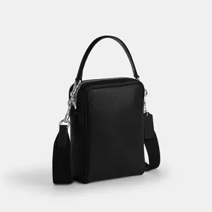 COACH OUTLET Tristan Crossbody Bag 14 In Refined Pebble Leather - Silver/black