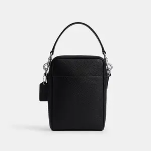 COACH OUTLET Tristan Crossbody Bag 14 In Refined Pebble Leather - Silver/black
