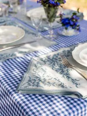 Borgo Delle Tovaglie Venaria Linen Napkin In Ice And Dolphin - Blue