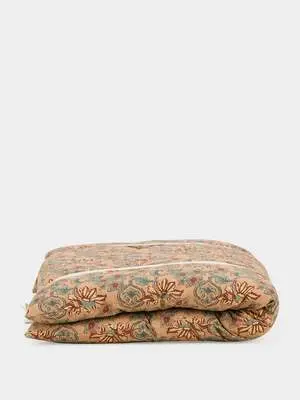 Madam Stoltz Peach Floral Printed Cotton Mattress - Orange
